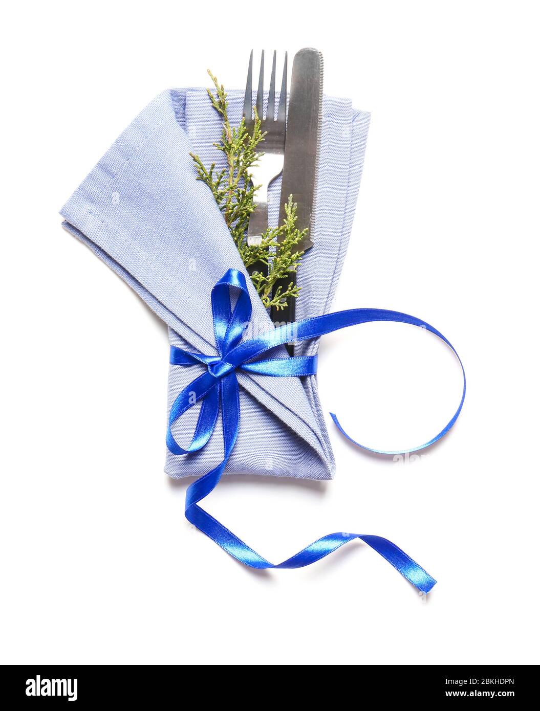 Beautiful table setting on white background Stock Photo - Alamy