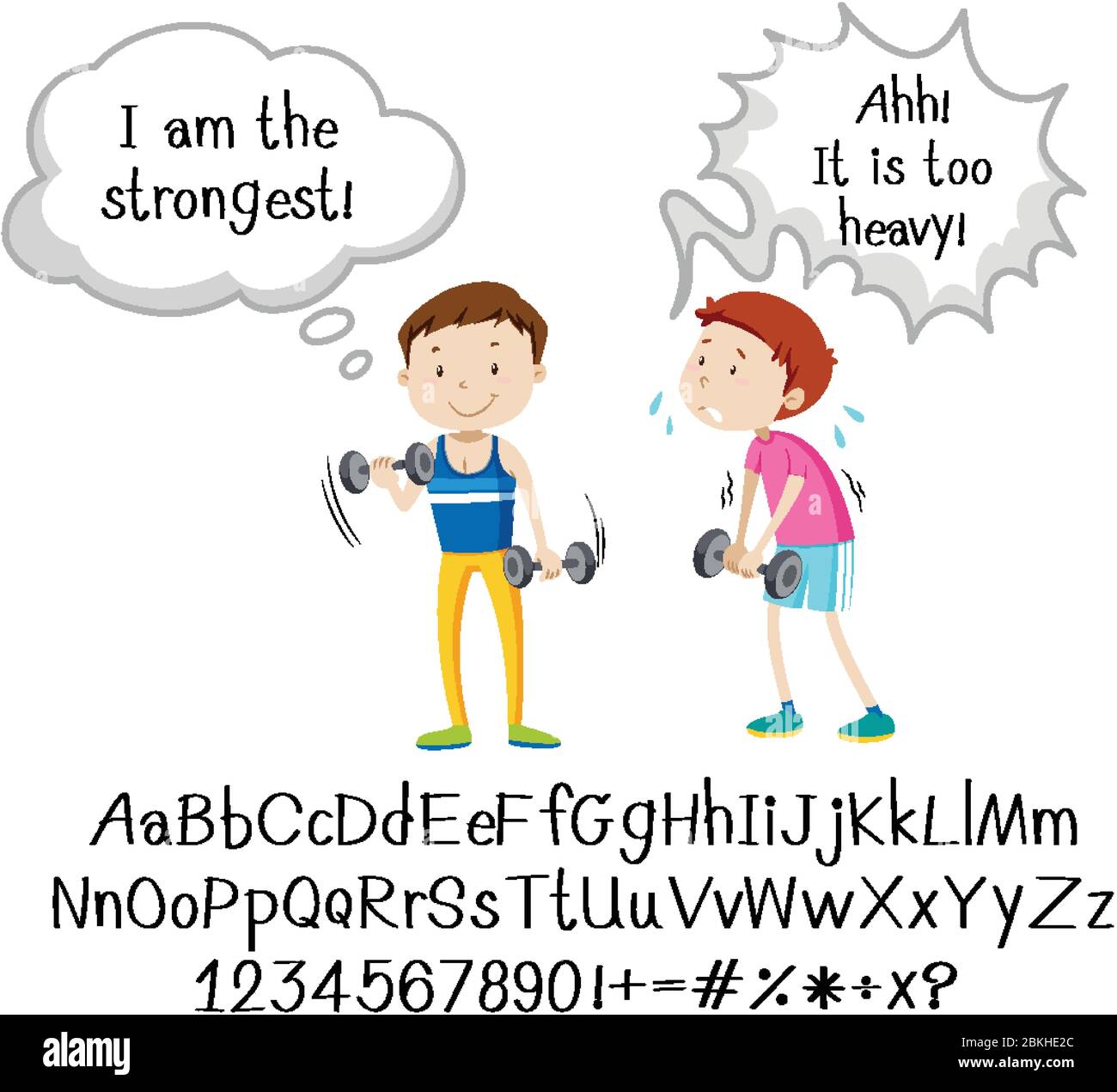 English phrase with people in actions on white background illustration ...
