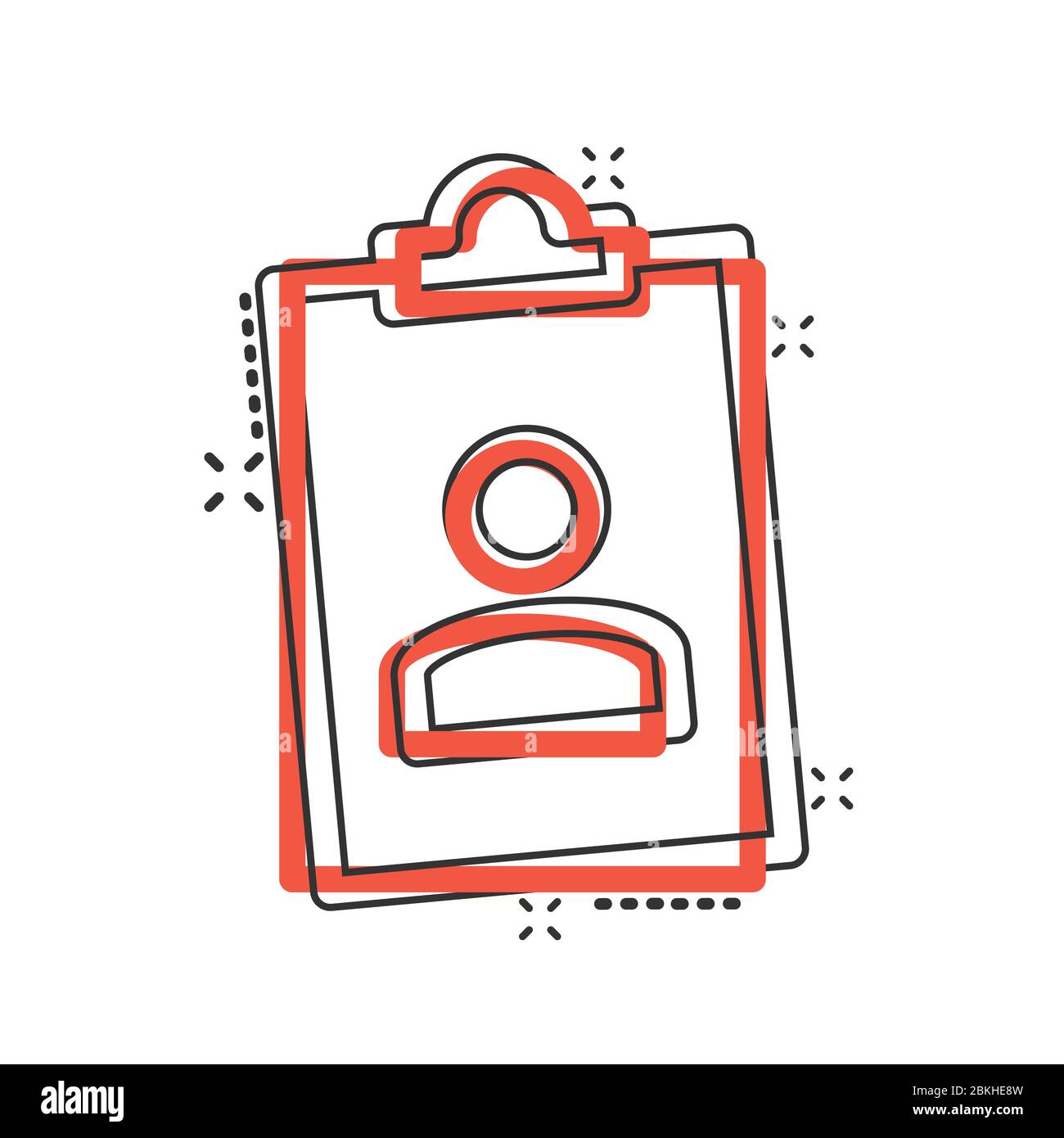 Id card icon in comic style. Identity tag cartoon vector illustration ...