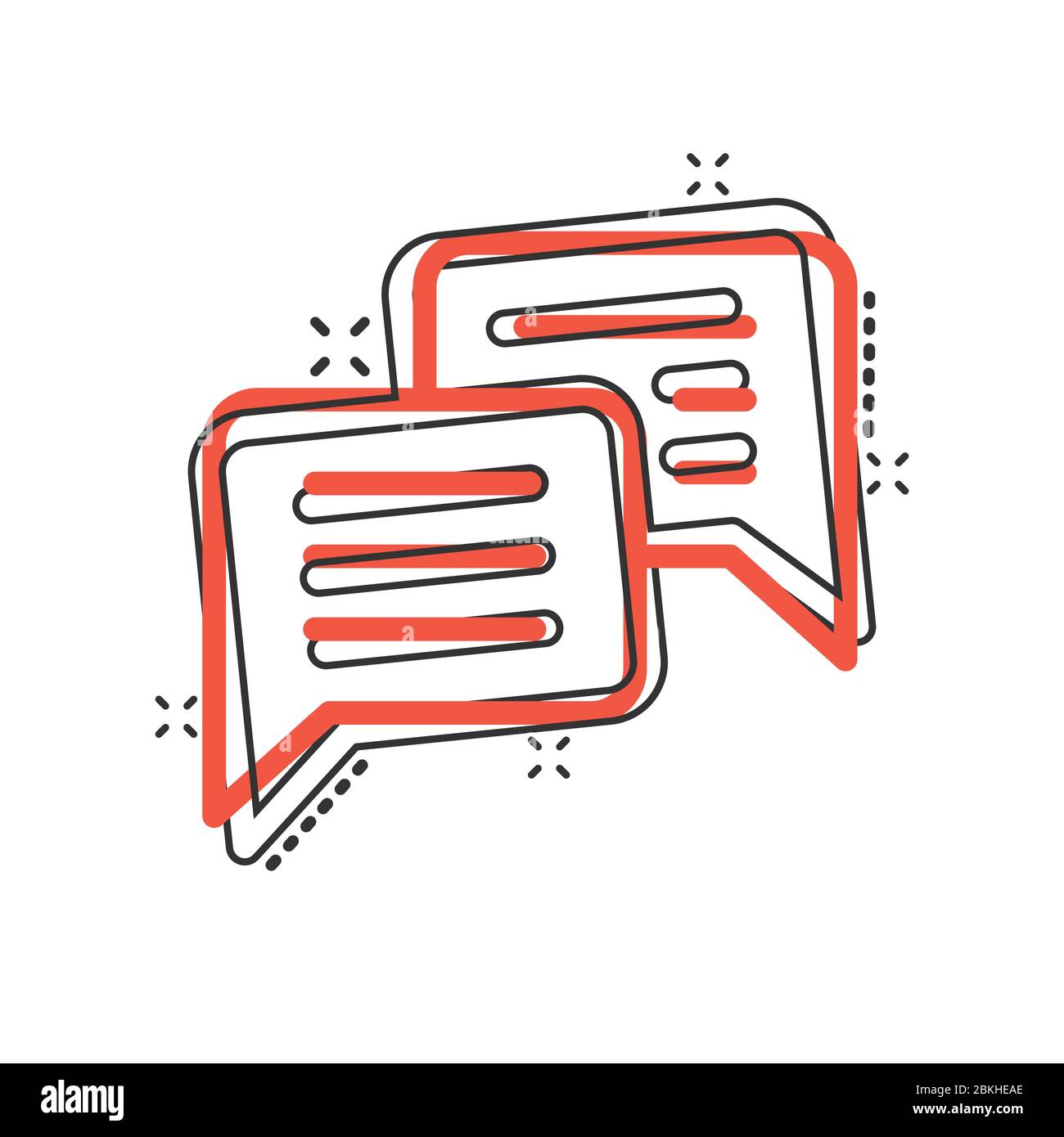 Speak chat sign icon in comic style. Speech bubbles cartoon vector ...