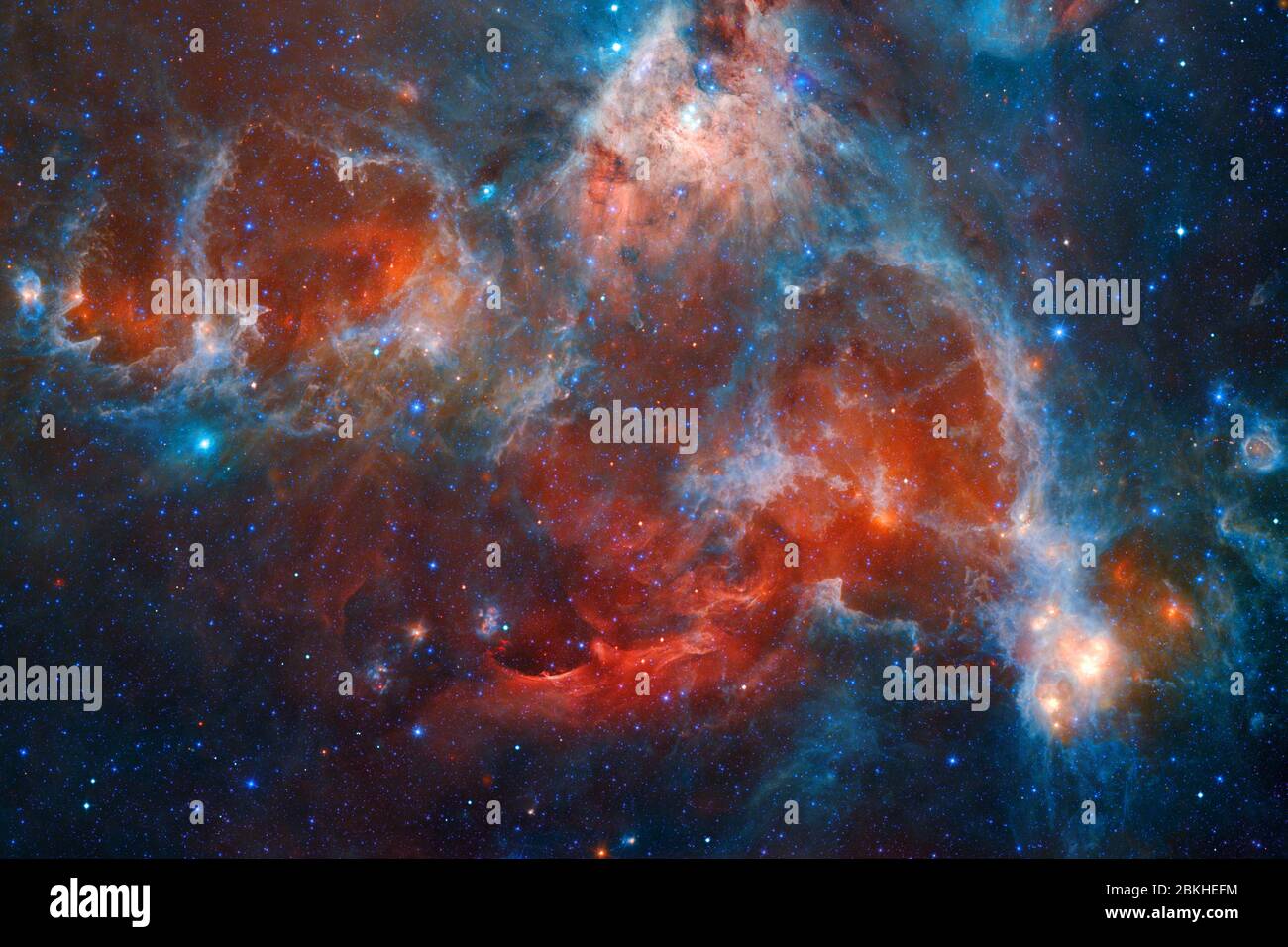 Nebulae and stars in outer space, glowing mysterious universe. Elements ...