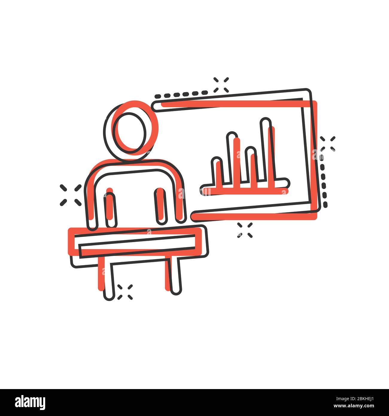 People on podium icon in comic style. Speaker cartoon vector ...