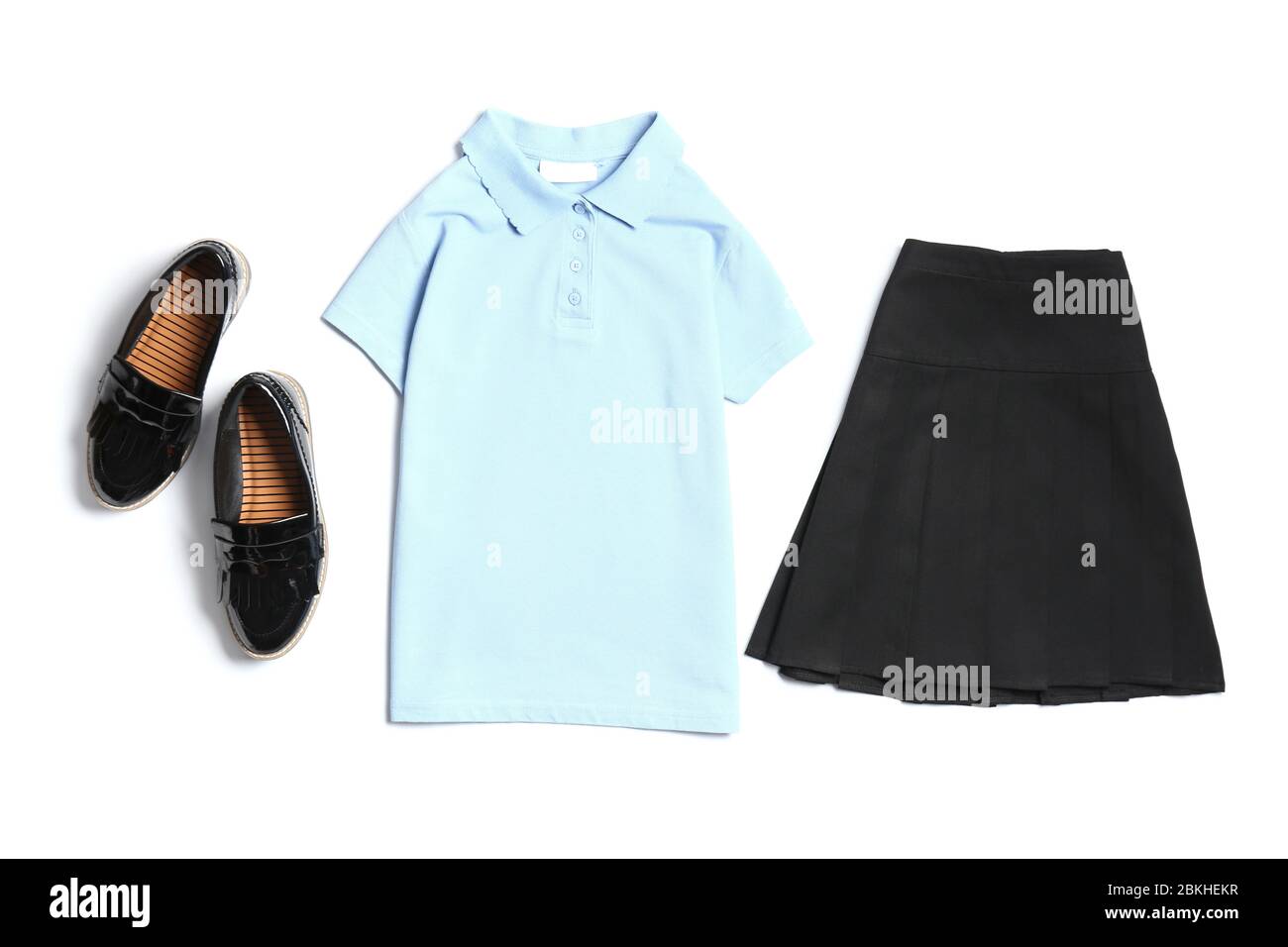 Stylish school uniform on white background Stock Photo - Alamy