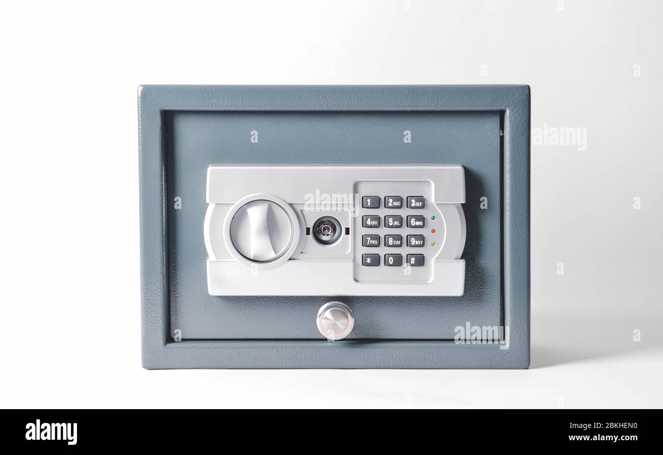 Modern safe on white background Stock Photo - Alamy