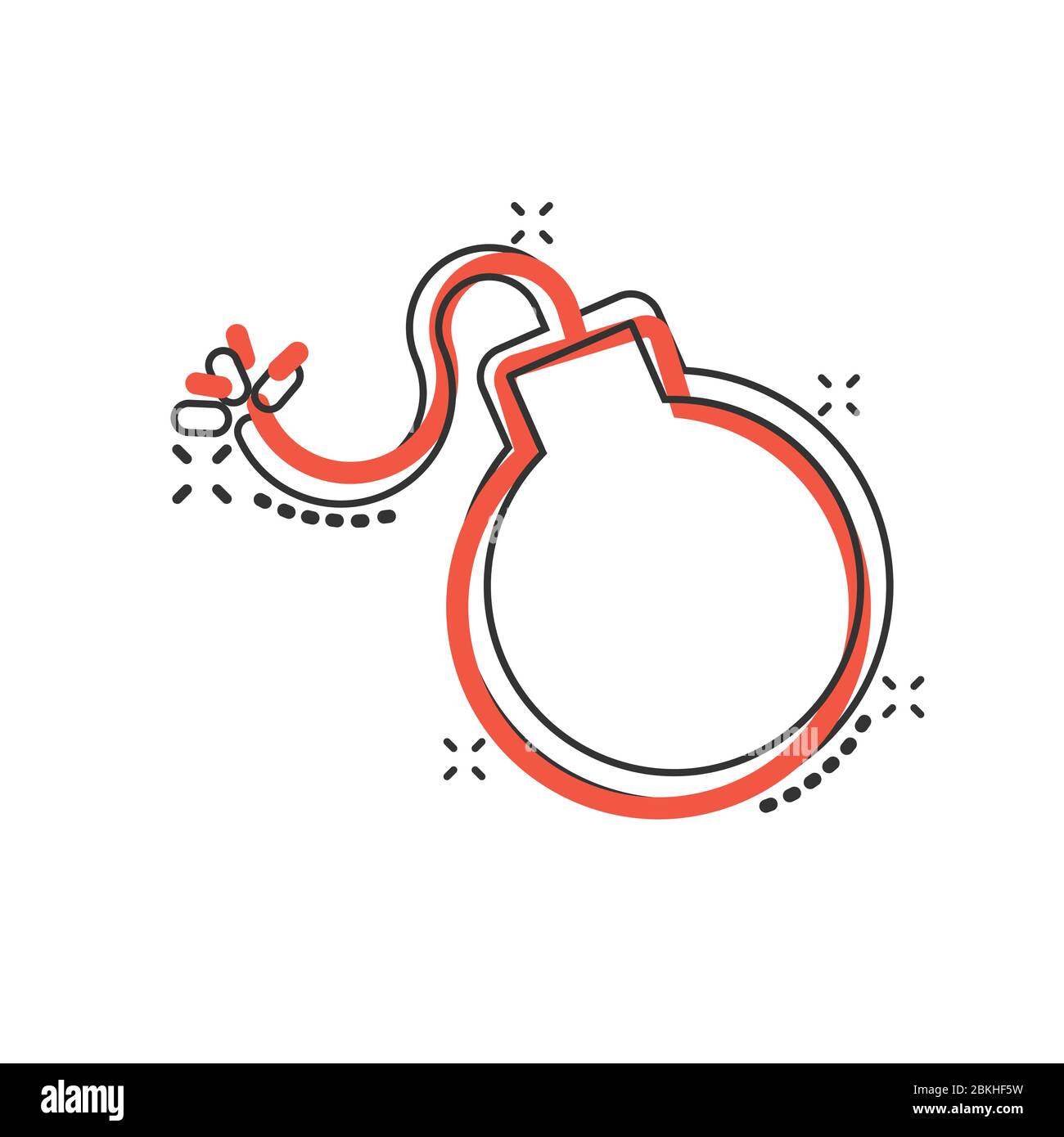Bomb icon in comic style. Dynamite cartoon vector illustration on white ...