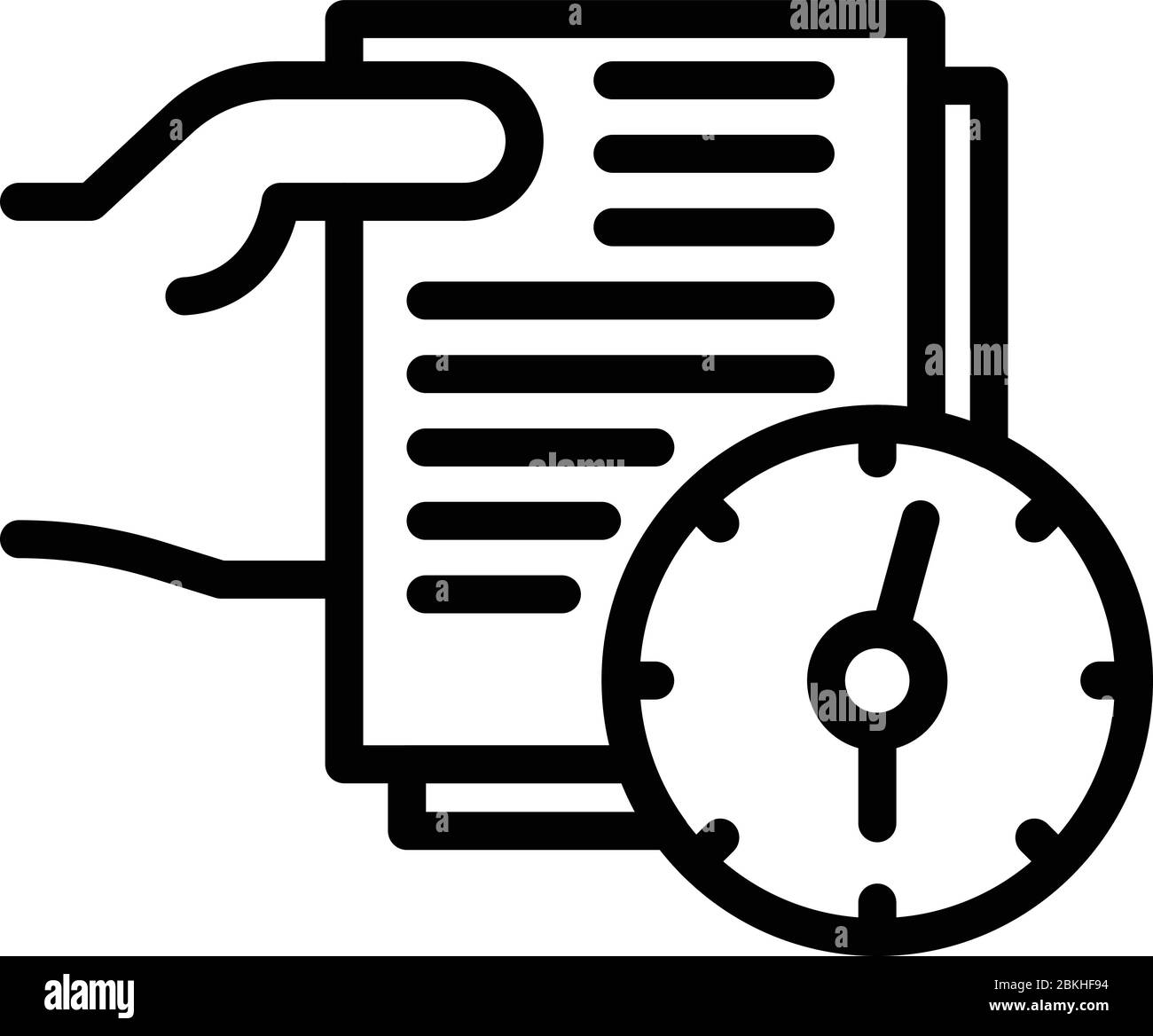 Documents and clock icon, outline style Stock Vector Image & Art - Alamy