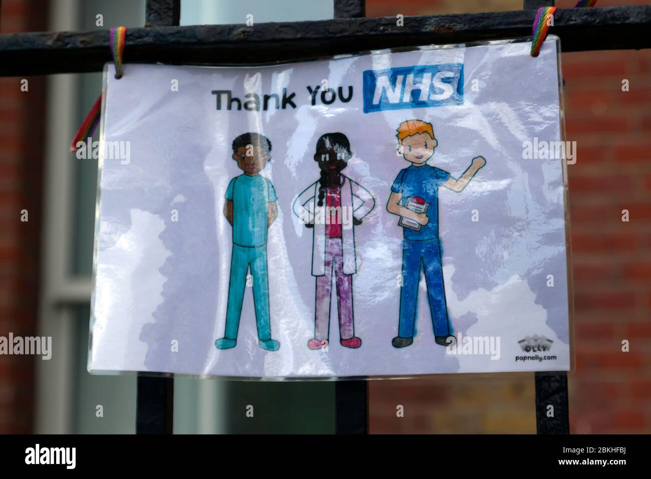 "Thank You NHS" Signs, hanging on the railings outside Lewisham ...