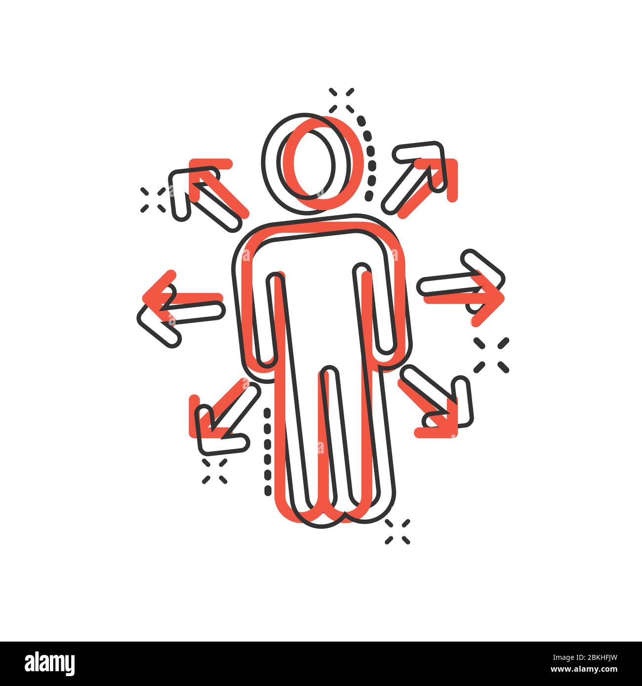 Mind awareness icon in comic style. Idea human cartoon vector ...