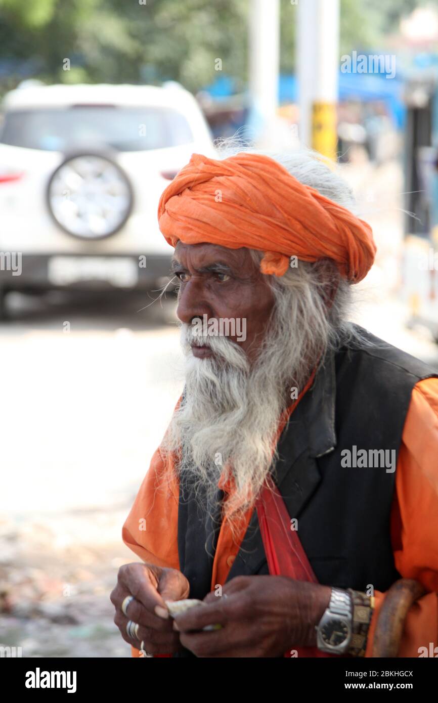 Indian Baba Swami Sadhu Holyman Saddhu In Front Of Temple Haridwar