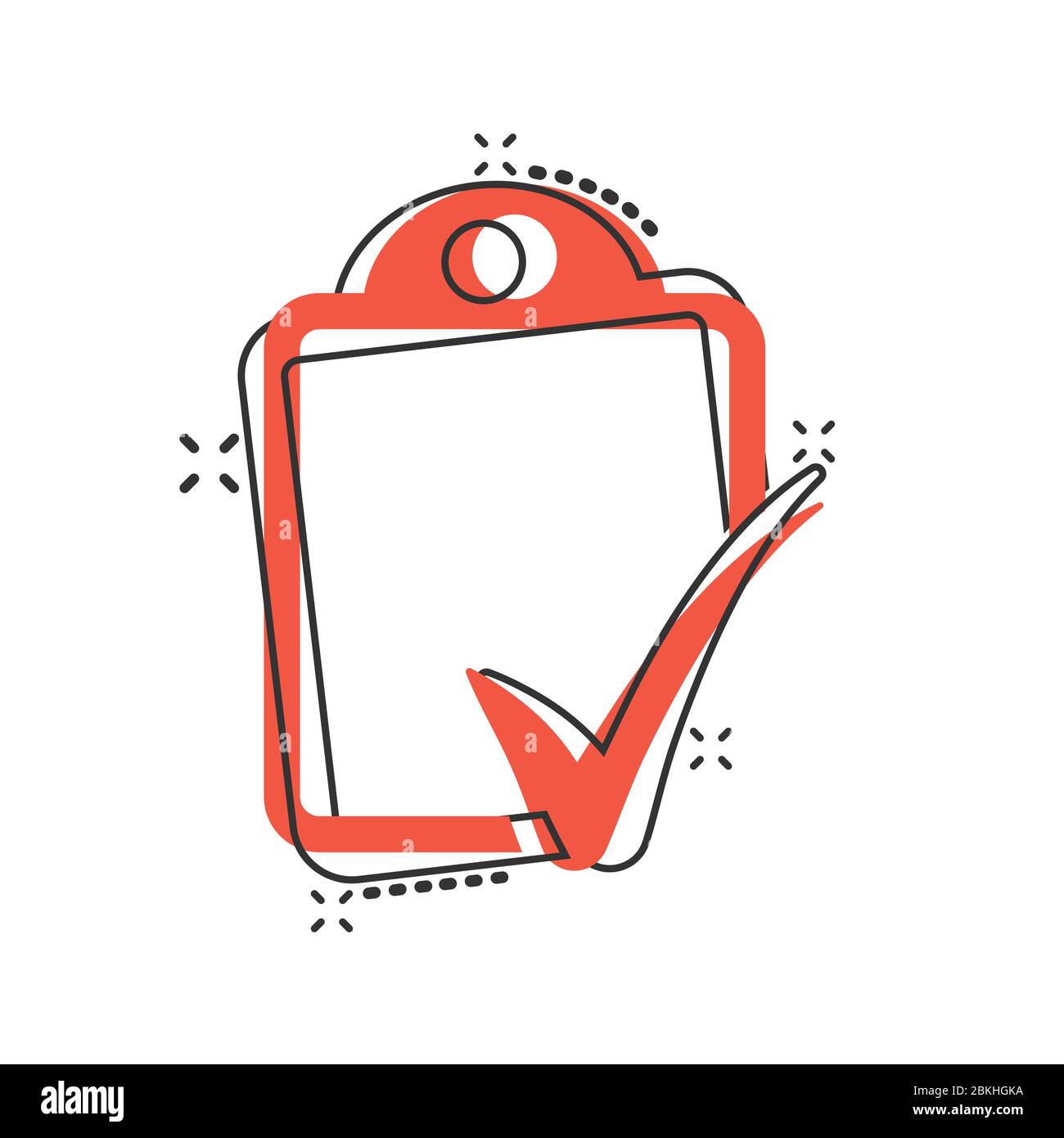 Document checklist icon in comic style. Report cartoon vector ...