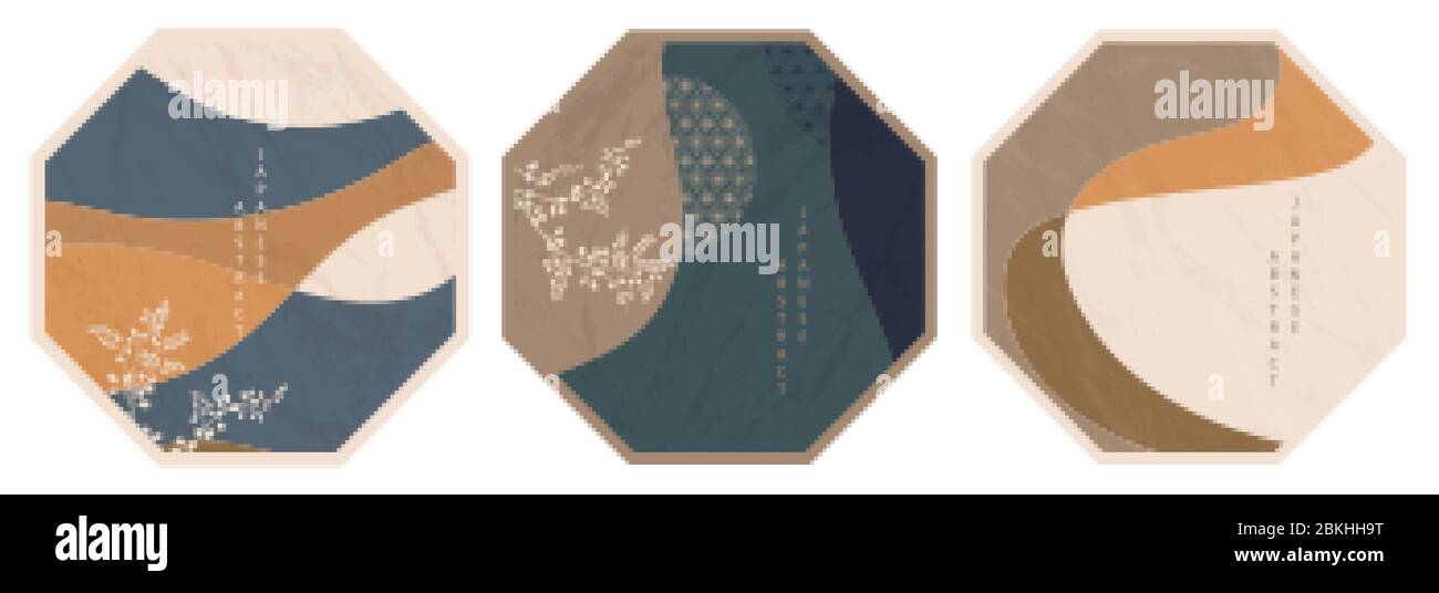Oriental Japanese style abstract pattern background design geometry ...