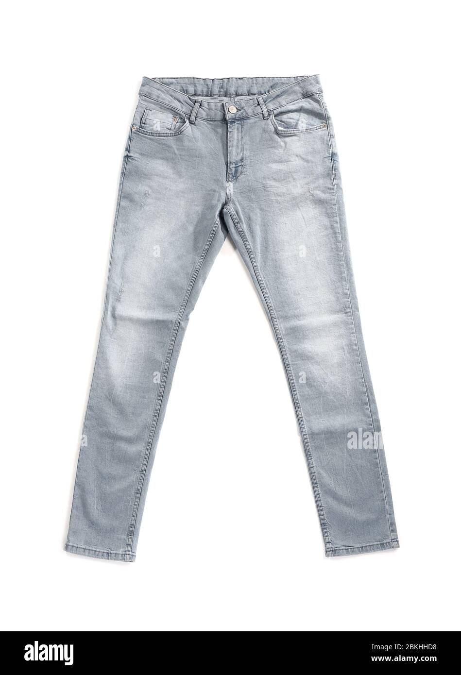 Stylish jeans on white background Stock Photo - Alamy