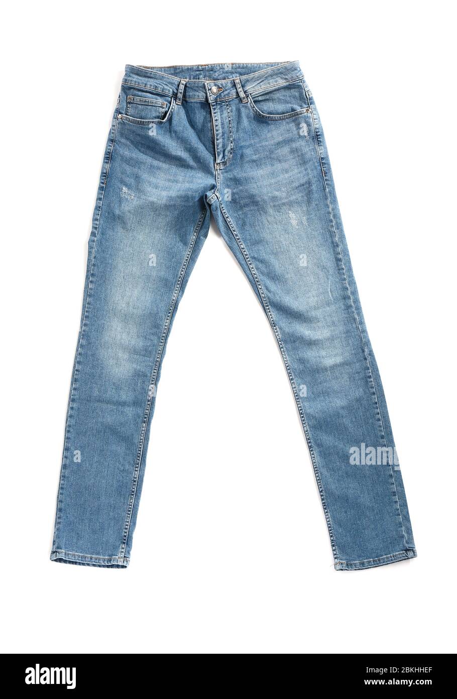 Stylish jeans on white background Stock Photo - Alamy