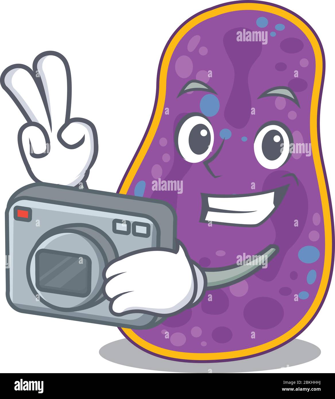 Shigella sp. bacteria mascot design as a professional photographer ...