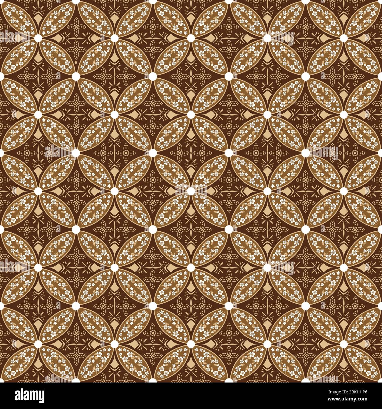 Kawung batik unique pattern with brown color seamless design Stock ...