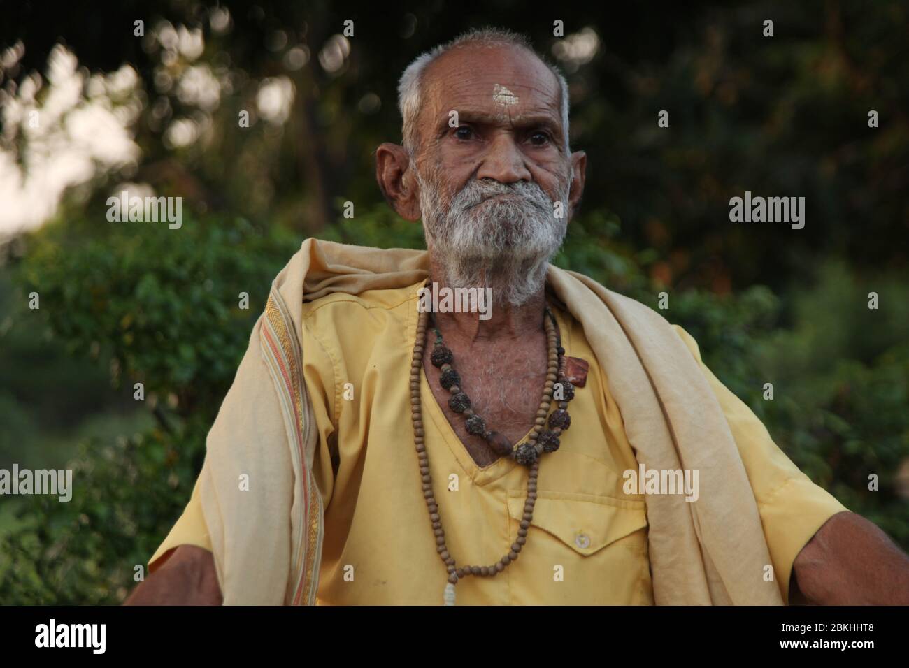 Indian Baba Swami Sadhu Holyman Saddhu in front of temple Haridwar ...