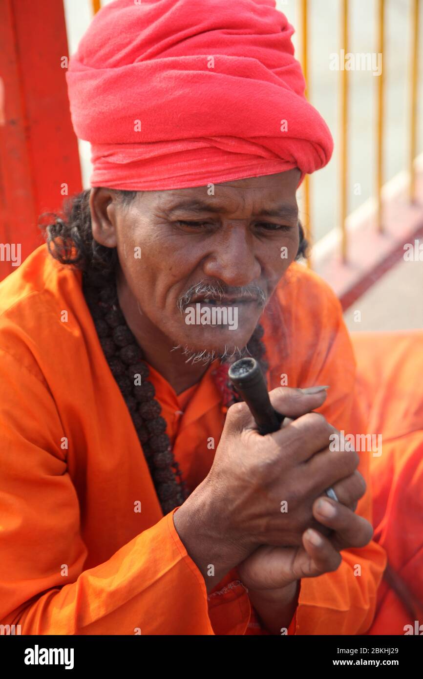 Indian Baba Swami Sadhu Holyman Saddhu In Front Of Temple Haridwar