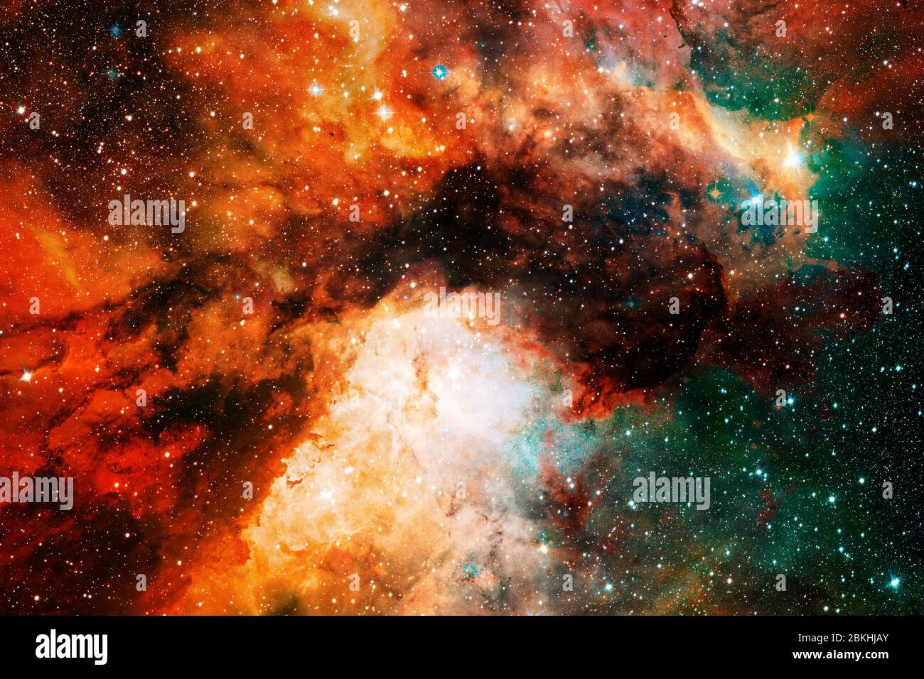 Nebulae and stars in outer space, glowing mysterious universe. Elements ...