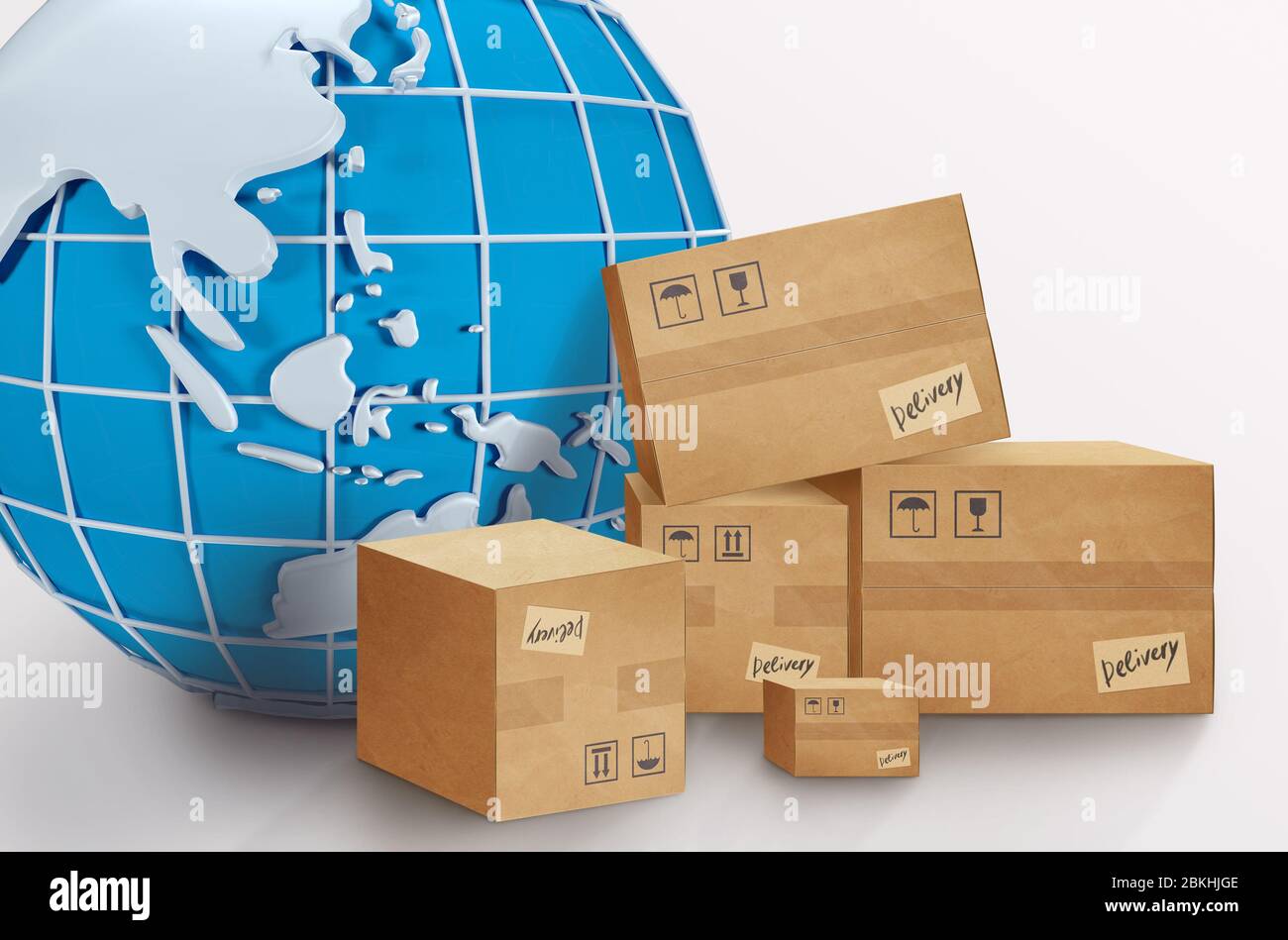 Cargo parcel globe hi-res stock photography and images - Alamy