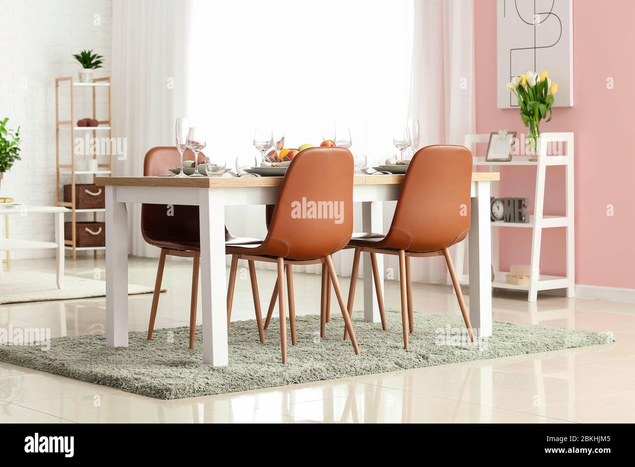 Interior of modern dining room Stock Photo - Alamy