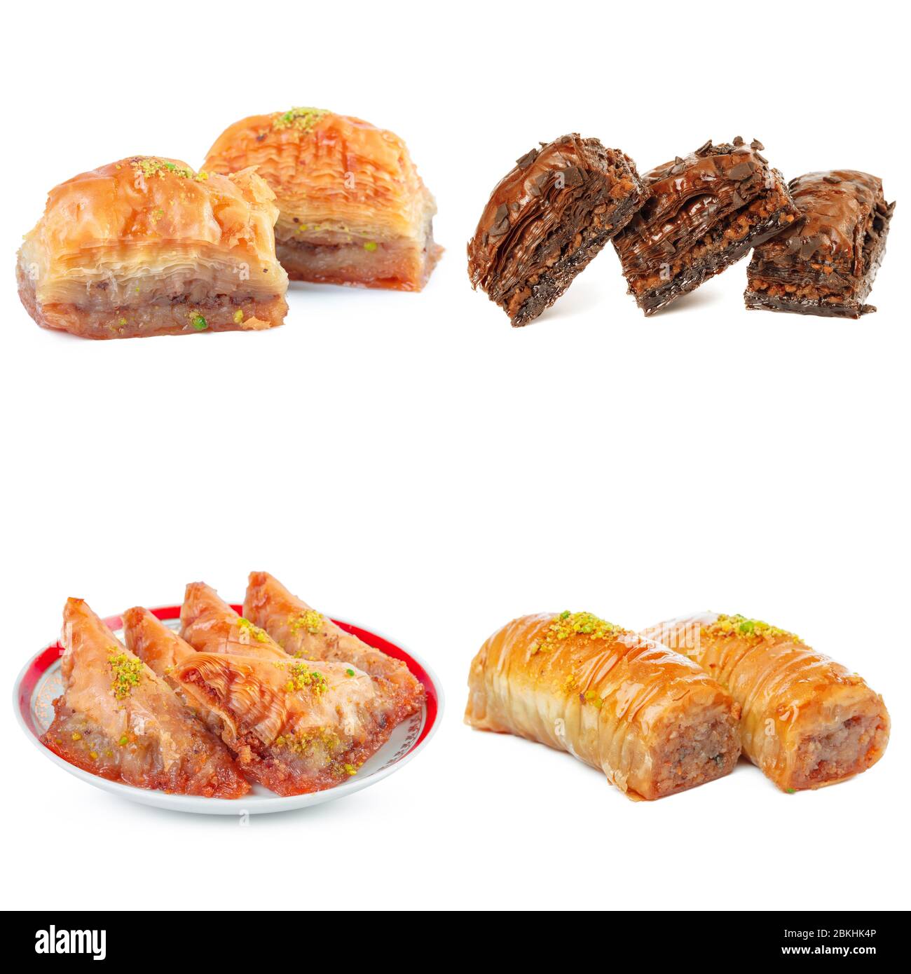Tasty turkish sweets collage isolated on white Stock Photo - Alamy