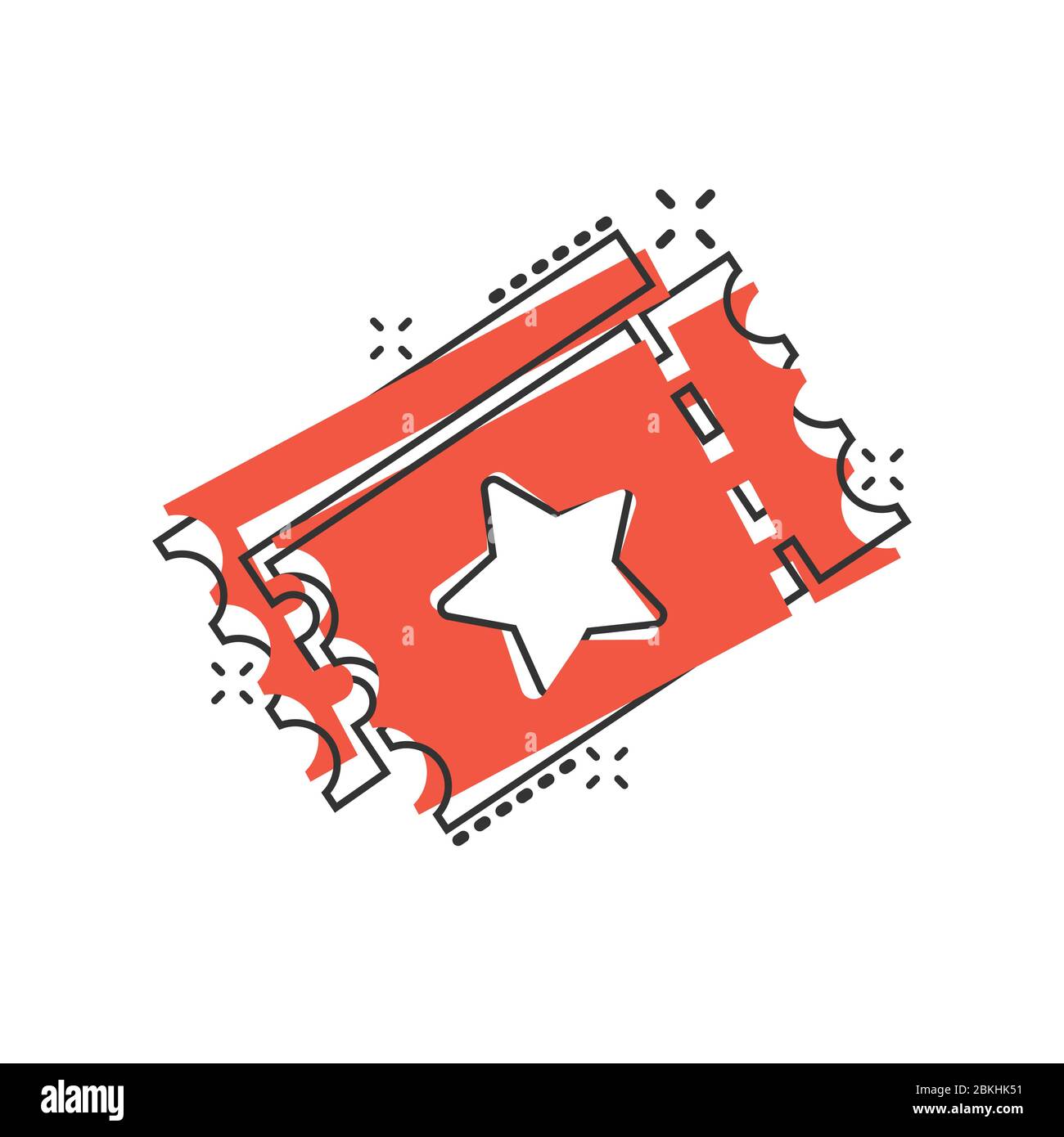 Cinema ticket icon in comic style. Admit one coupon entrance cartoon ...