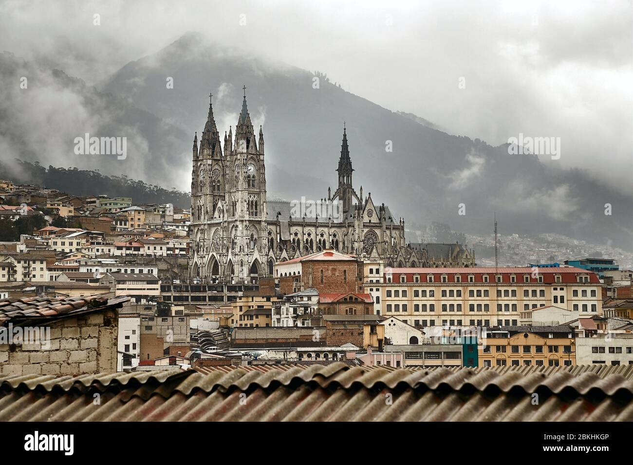 Ecuador quito view basilica national hi-res stock photography and ...