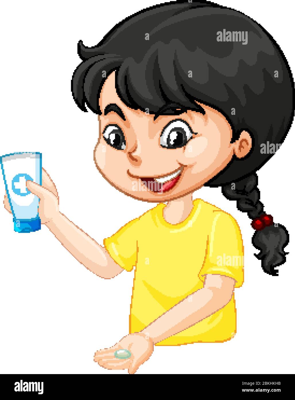Cute girl using hand gel to clean hands illustration Stock Vector Image ...
