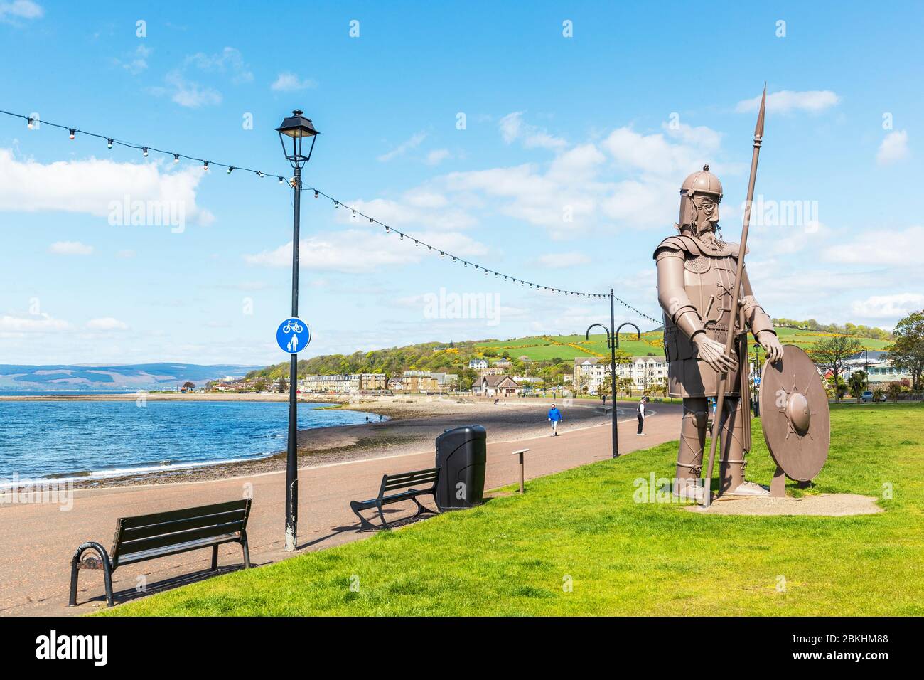 Promenade at Largs, Ayrshire, Scotland overlooking the Firth of Clyde ...