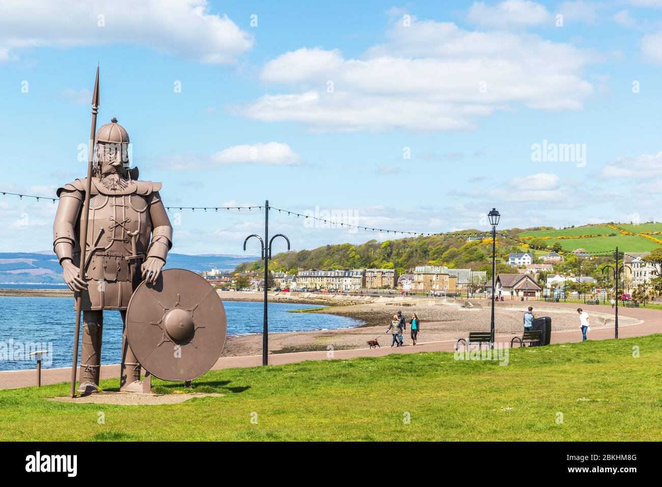 Promenade at Largs, Ayrshire, Scotland overlooking the Firth of Clyde ...