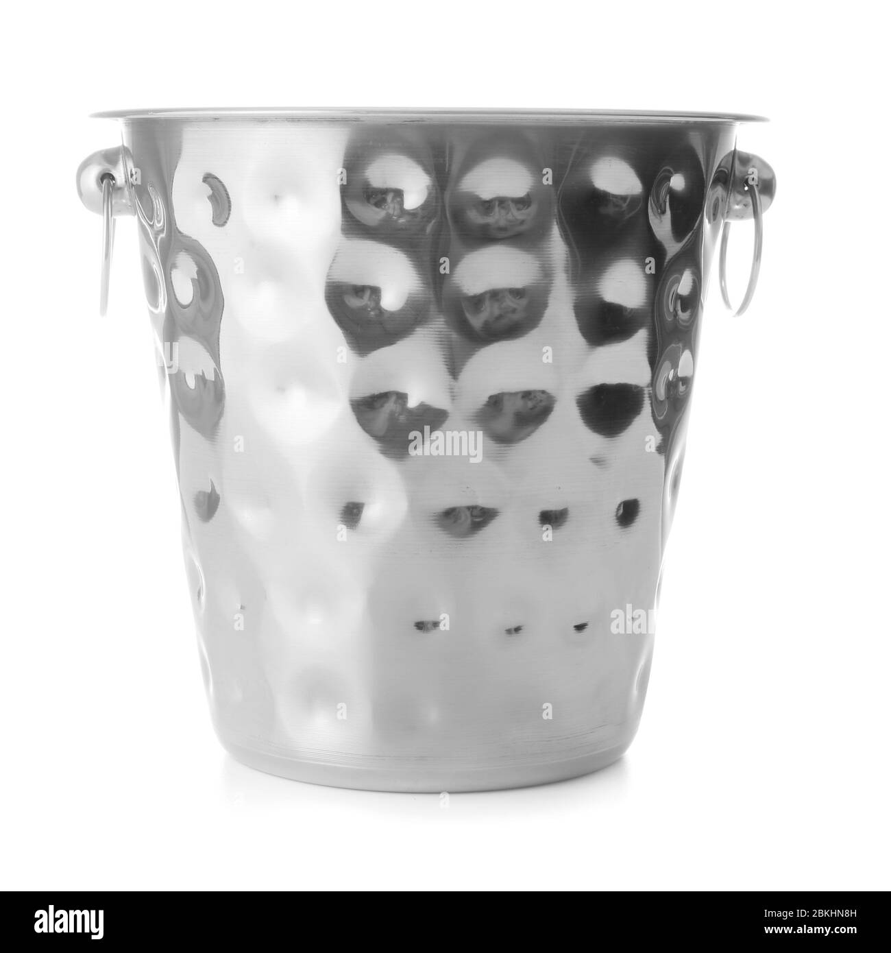 Empty bucket for champagne on white background Stock Photo - Alamy
