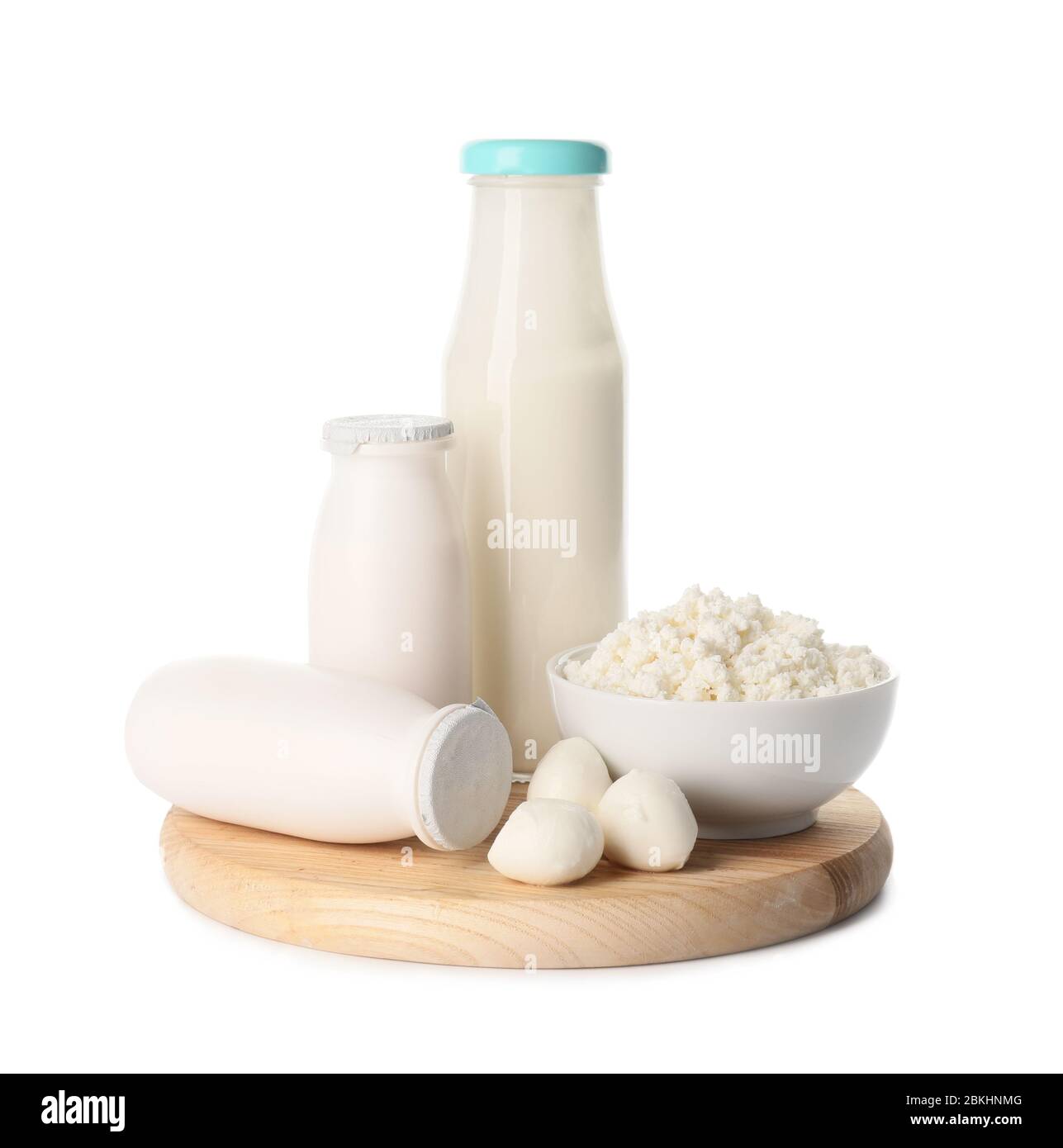 Different dairy products without lactose on white background Stock ...