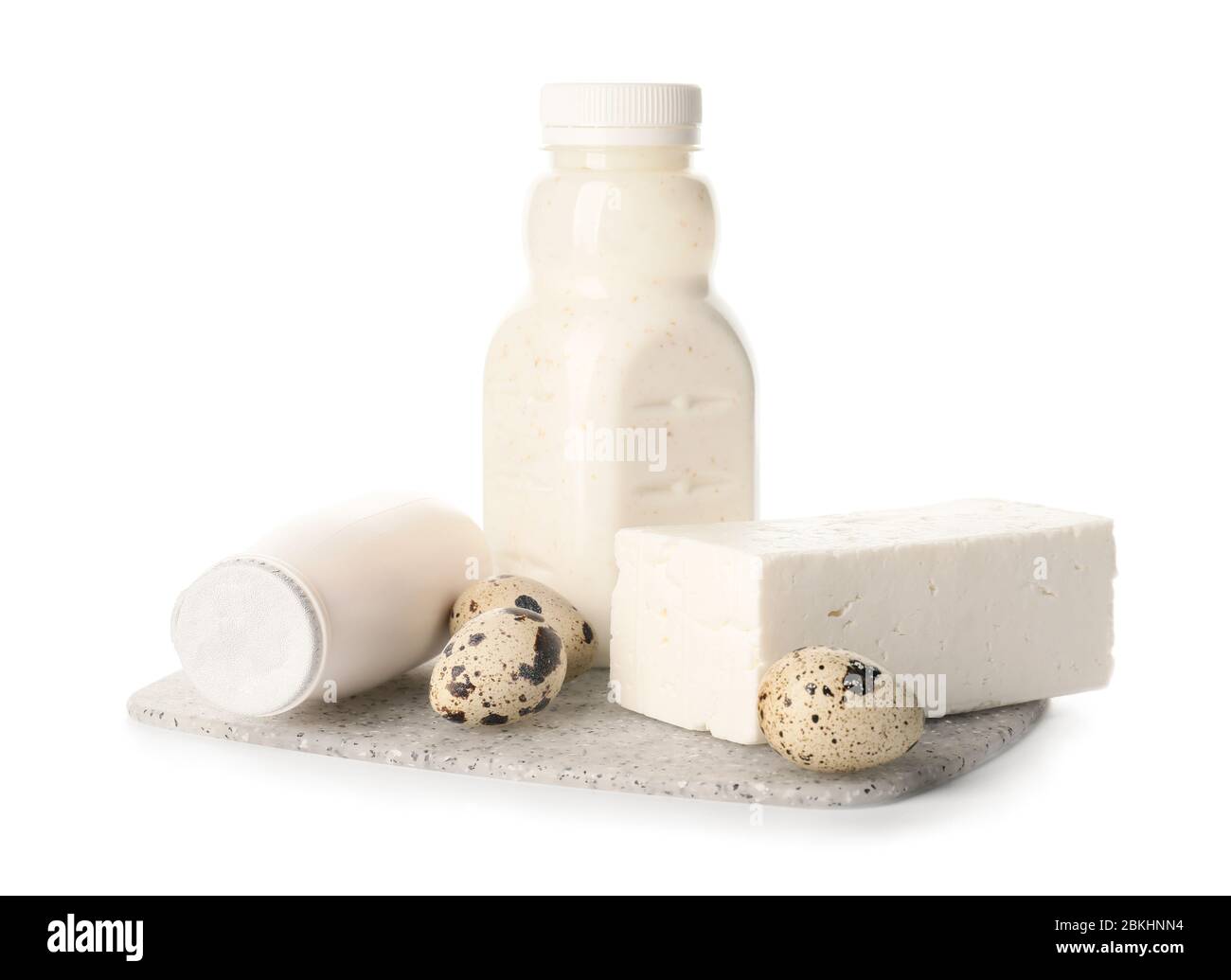 Different dairy products without lactose on white background Stock ...