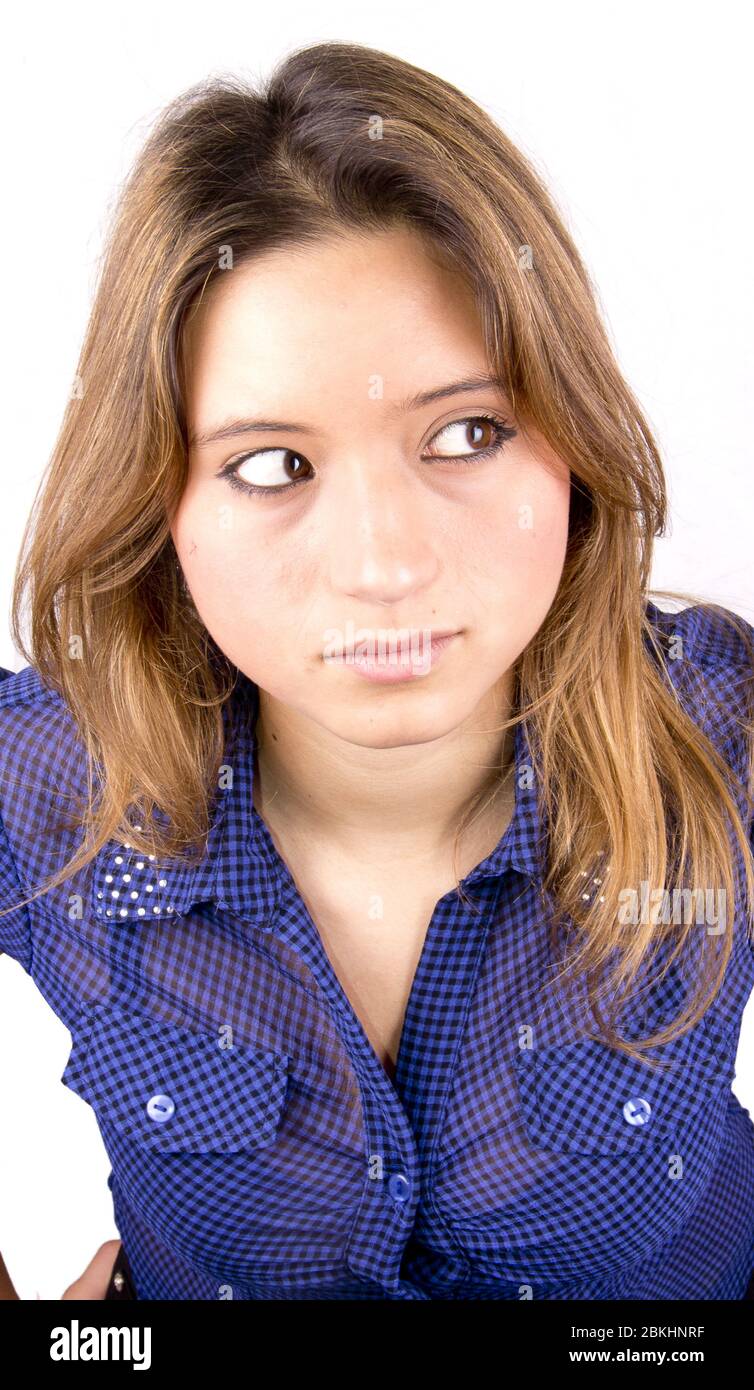 simply girl look side Stock Photo - Alamy