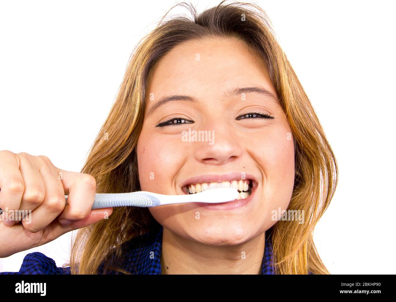 girl brush teeth Stock Photo - Alamy