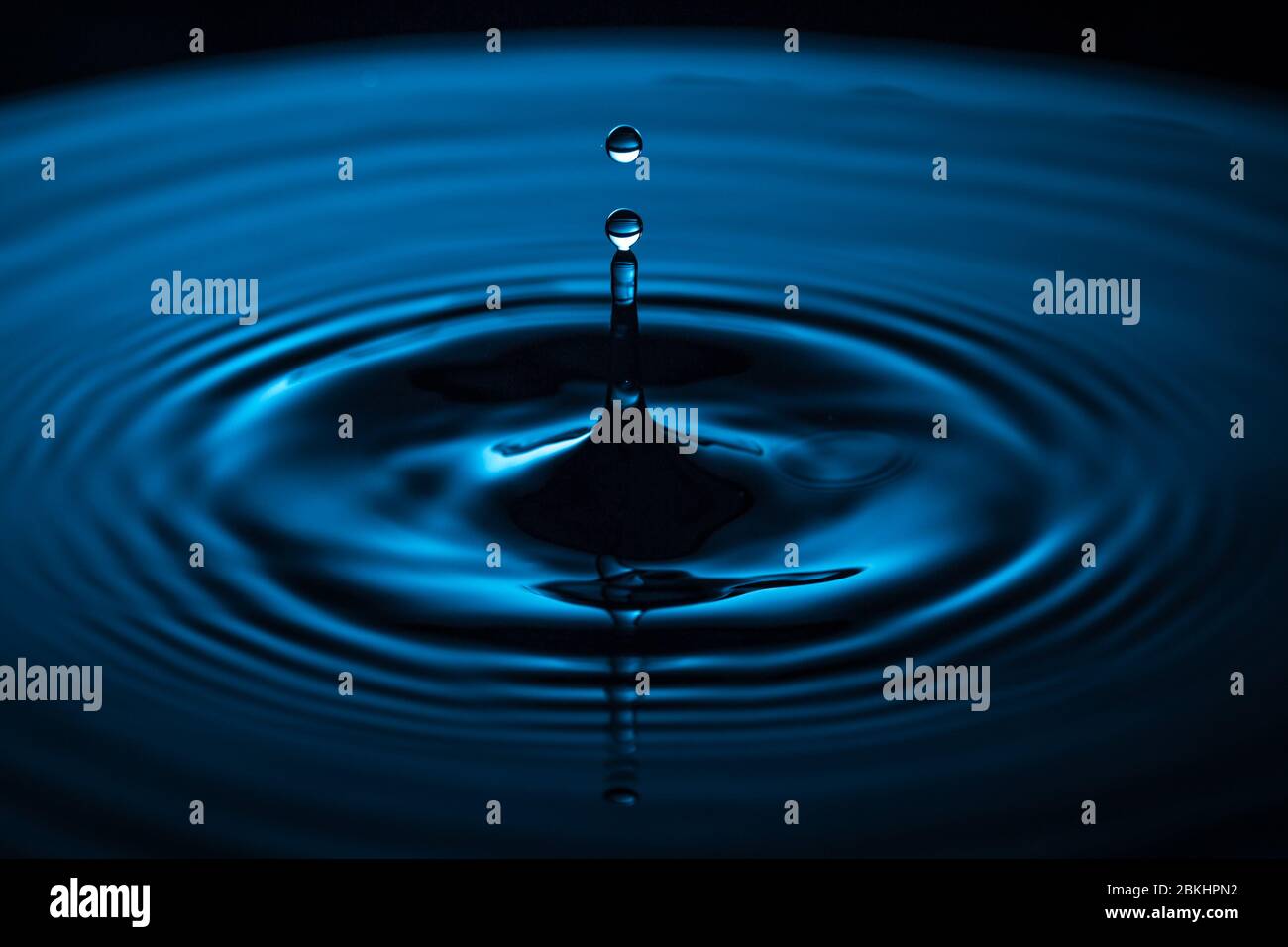 Water dripping or water ripples in a pond. waves of rippling Stock ...