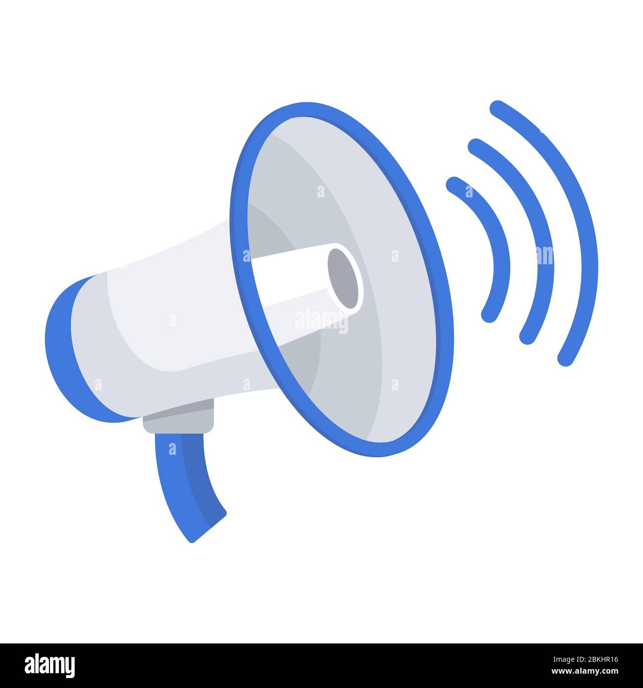 Megaphone Flat vector cartoon illustration. Marketing communications ...