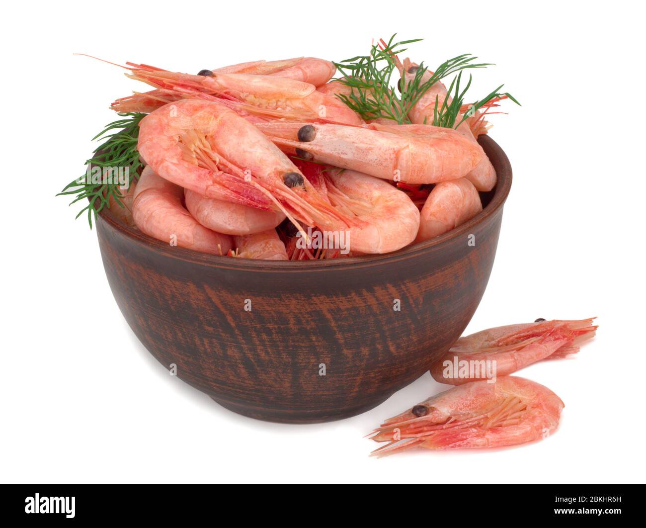 Fresh cooked shrimp in a plate isolated on white background Stock Photo ...