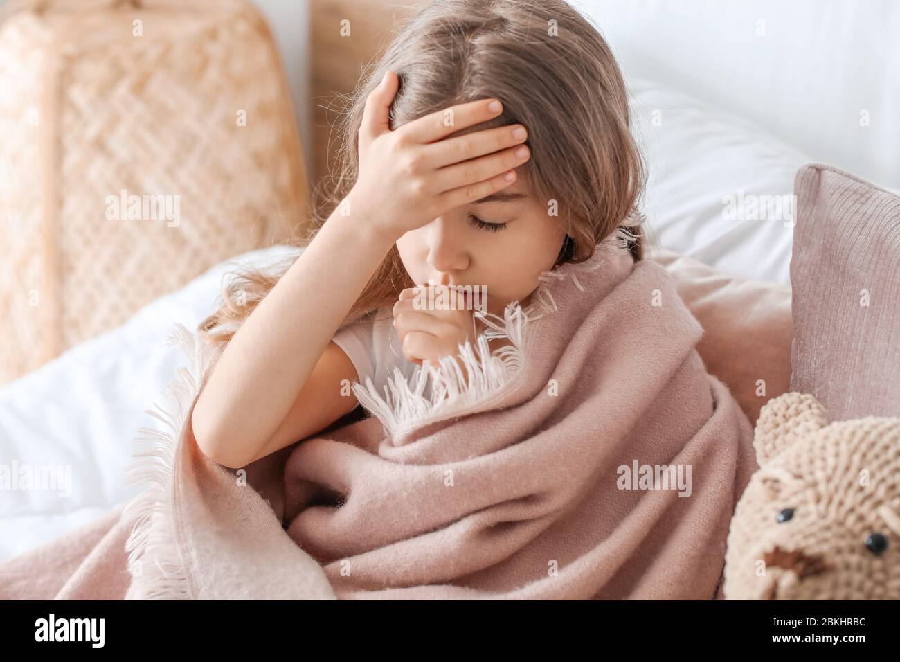 Sick little girl at home Stock Photo - Alamy