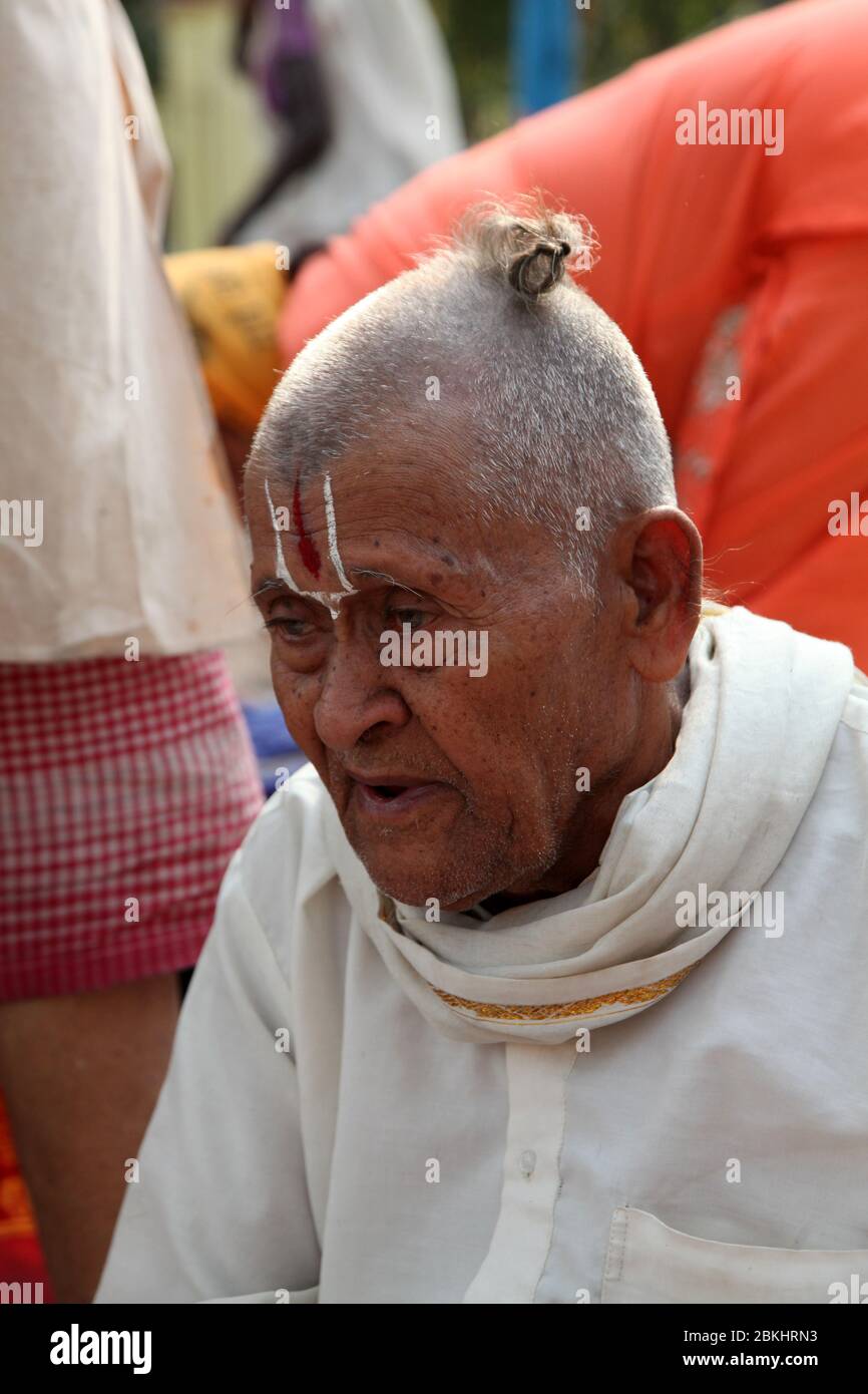 Indian Baba Swami Sadhu Holyman Saddhu in front of temple Haridwar ...