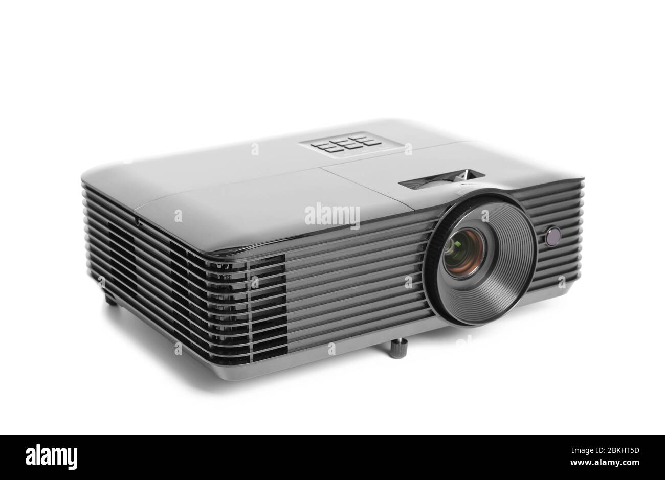 Modern video projector on white background Stock Photo - Alamy