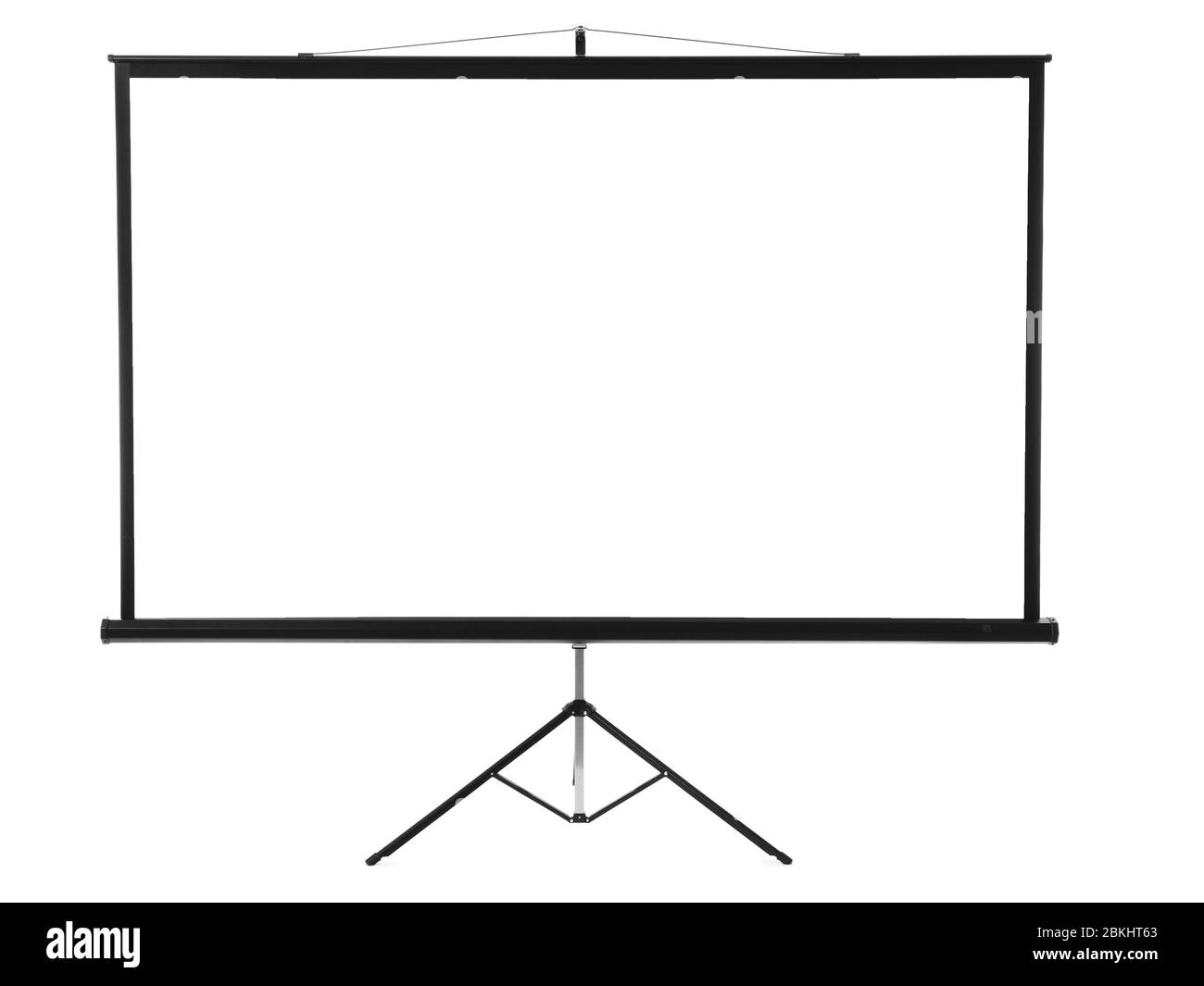 Modern projector screen on white background Stock Photo - Alamy
