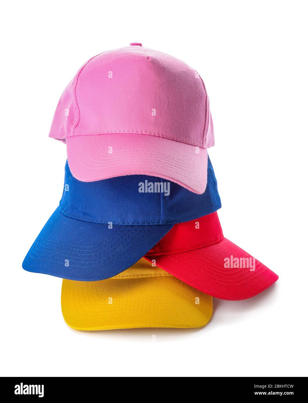 Blank caps on white background Stock Photo - Alamy