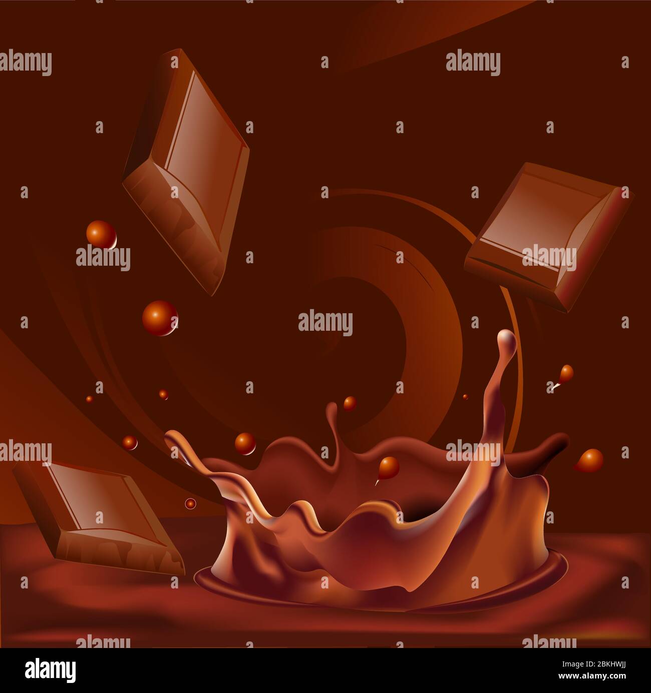 abstract chocolate splash background - vector illustration Stock Vector ...