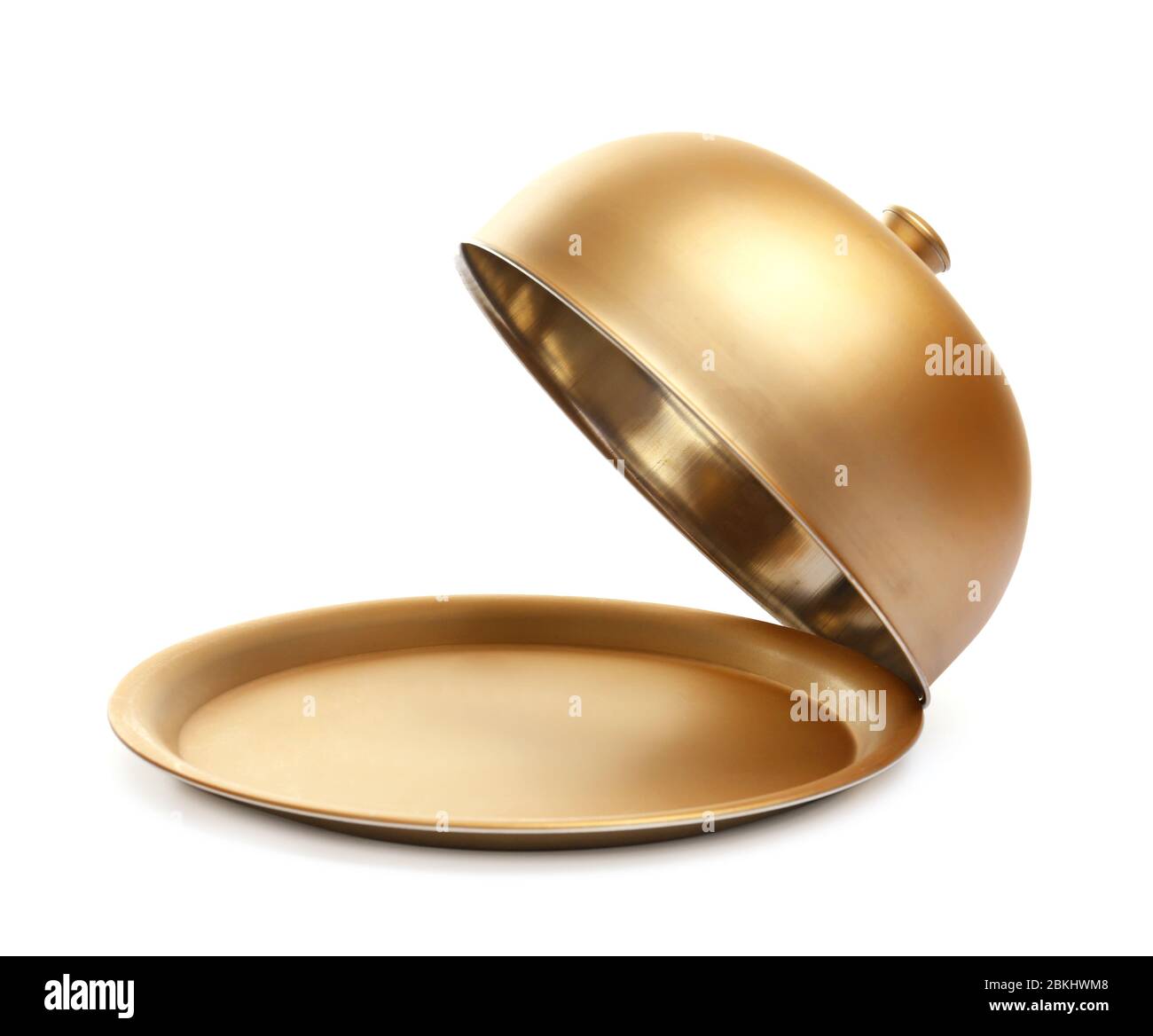 Tray and cloche on white background Stock Photo - Alamy