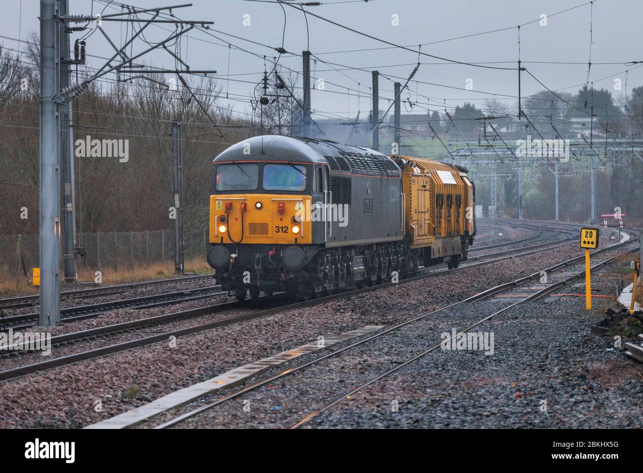 DC Railfreight class 56 locomotive 56312 on the west coast mainline ...