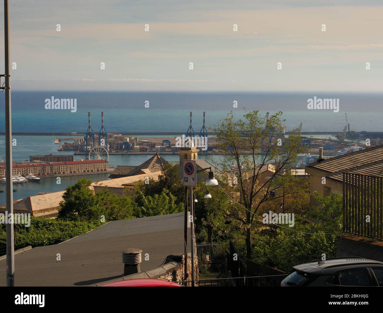 Genova from a high viewpoint, Salita Oregina, Righi, Genova Italy Stock ...