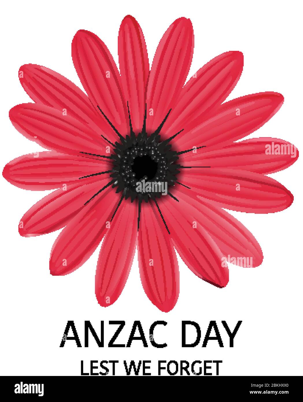 Anzac day on sign on white background illustration Stock Vector Image ...