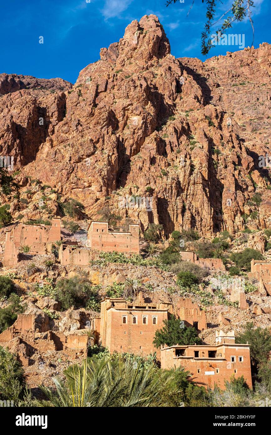 Morocco, Souss-Massa region, surroundings of Tafraoute, Ammeln Valley ...