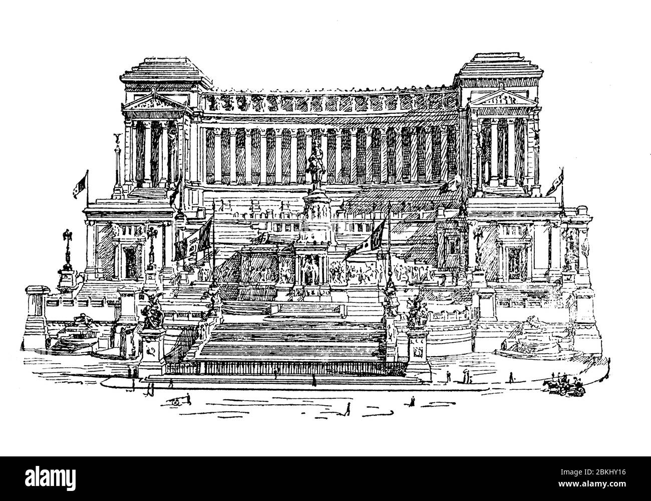 Victor emmanuel ii monument rome Black and White Stock Photos & Images ...